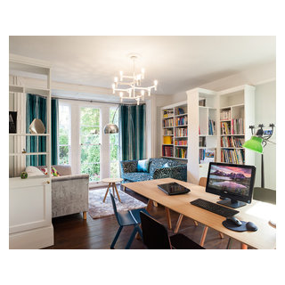 Period house, mezzanine library - Transitional - Home Office ...