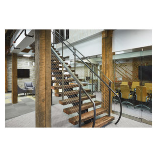 Rustic Industrial Mono-Stringer Staircase - Industrial - Staircase ...