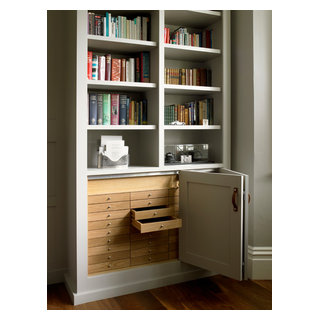 Study with Bookcases and Wall Paneling - Traditional - Home Office ...