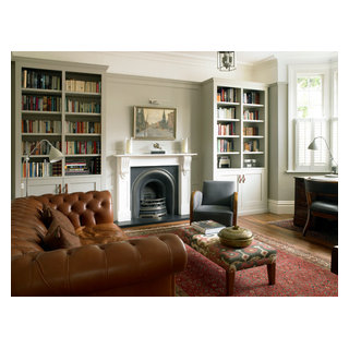 Study with Bookcases and Wall Paneling - Traditional - Home Office ...