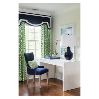 Tailored Blue and Green Master Bedroom - Transitional - Home Office ...