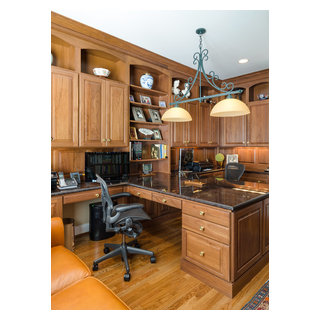 Walnut Home Office/Library - Traditional - Home Office - Richmond - by ...