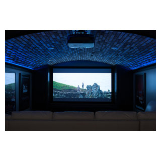 100 inch projector screen - Contemporary - Home Theater - Calgary - by ...