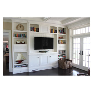 Beach Style Home Theater - Bord de Mer - Salle de Cinéma - Boston | Houzz