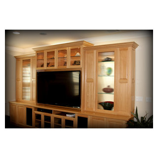 European Steamed Beech Media Unit - Traditional - Home Theater - San ...