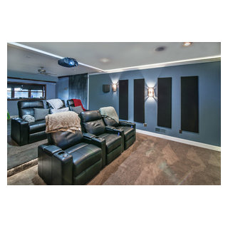 Full Basement Remodel - Modern - Home Theater - Charlotte - by Audio ...
