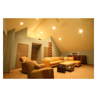 Home Theater Room in Attic Space - Modern - Home Theater - St Louis ...