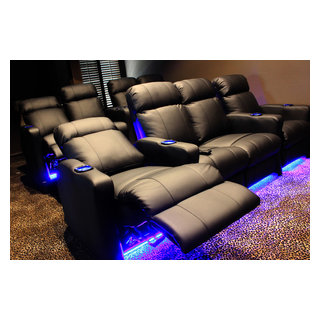 Home Theater Seating with Built-in Riser on Back Row - Traditional ...