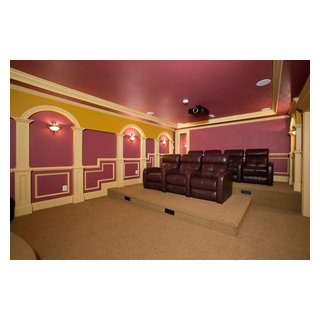 Movie Theatre Highlights Full Basement Remodel - Modern - Home Theater ...