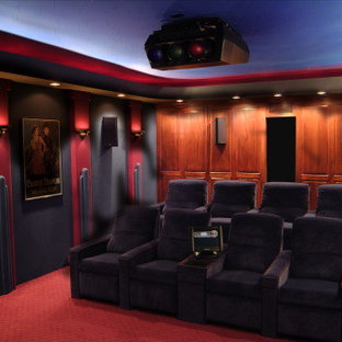 75 Beautiful Home Theater with Black Walls Pictures & Ideas - April ...