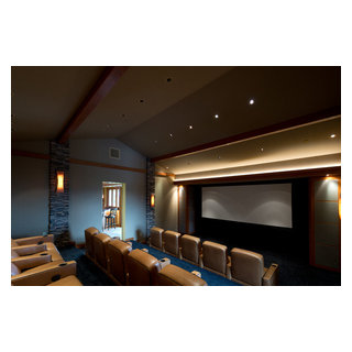 Rustic Cabin Theater - Rustic - Home Cinema - Los Angeles - by Paradise ...