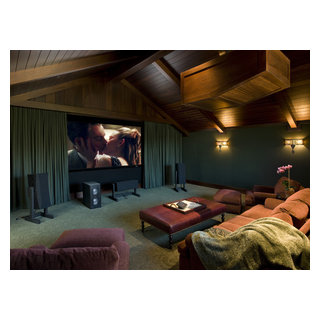 Traditional Beach House - Beach Style - Home Theater - Santa Barbara ...