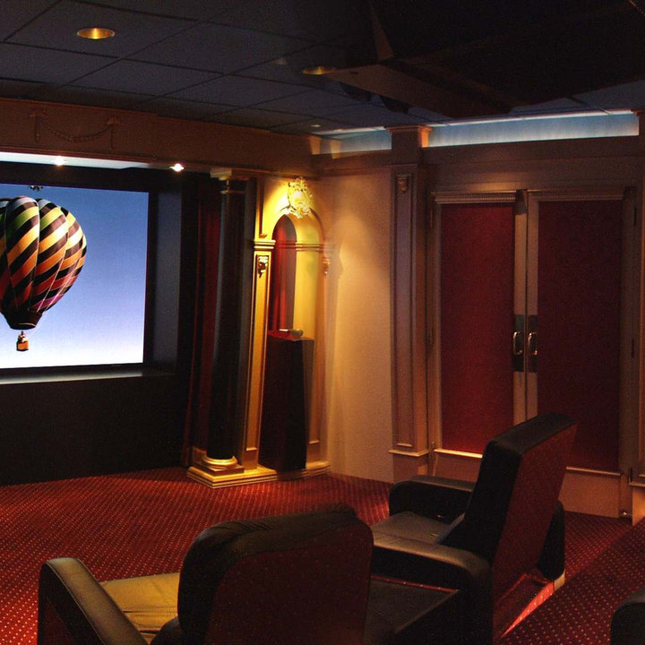 Traditional Theater In Burgundy And Gold - Photos & Ideas | Houzz