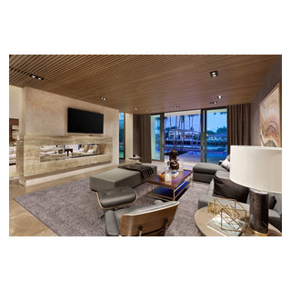 Warm Modern in Boca Raton - Modern - Home Theater - Miami - by Marc ...