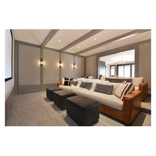 Waterford Residence Lower Level Movie Theater & Media Room - Rustic ...