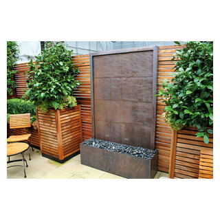 Copper wall water fountain - Contemporary - Exterior - Oxfordshire - by ...