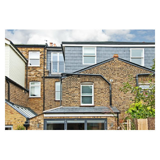 Dark Wood Modern Island Kitchen and Loft Room Extension - Contemporary ...