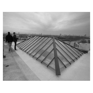 retractable pitched roof over pool - Contemporary - Exterior - London ...