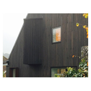 Shou Sugi Ban black cedar cladding in Amersham - Traditional - Exterior ...