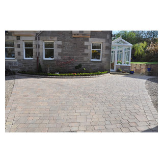 Tegula driveway with tegula kerb edging - Traditional - Exterior ...