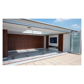 The cinema room from the balcony - Contemporary - Exterior - London ...