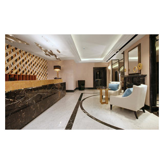 Marble inlaid wall tiles for lobby designs | Condo Lobby by Renovatio ...