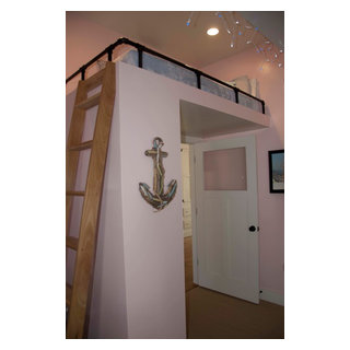 Built-in Loft Style Bed with Custom Railing - Farmhouse - Kids - DC ...