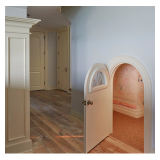 Hobbit House Playroom with Miniature Arched Door - Mediterranean - Kids ...