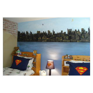 Superman Bedroom for Twins - Traditional - Kids - Raleigh - by ...