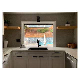 3 SIDED KITCHEN SERVERY PASS THRU - Transitional - Kitchen - Orange ...