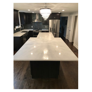 Alabaster White Quartz Kitchen Countertops - Transitional - Kitchen ...