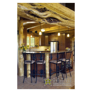 Alberta Log Cabin Rustic Cherry Kitchen - Rustic - Kitchen - Other - by ...