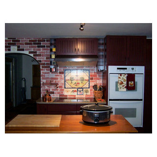 "American Folk Art Style" kitchen backsplash tile mural & accent tiles ...
