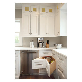 Angled Corner Drawer - Transitional White Kitchen - Transitional ...