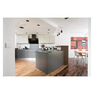 Anthracite and Walnut Modern Kitchen - Contemporary - Kitchen - Other ...