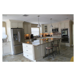 Antique White Linen Cabinets - Cocoa Beach, FL - Traditional - Kitchen ...