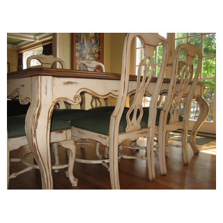 antiqued and distressed kitchen table and chairs - Rustic - Kitchen ...