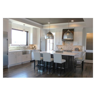Applestone Homes of Quad Cities White Kitchen With Gray Island ...