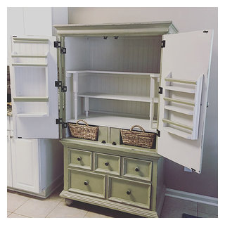 Armoire Repurposed as Custom Kitchen Pantry - Farmhouse - Kitchen ...