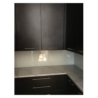 Back Painted Glass Backsplash - Contemporary - Kitchen - Miami - by ...