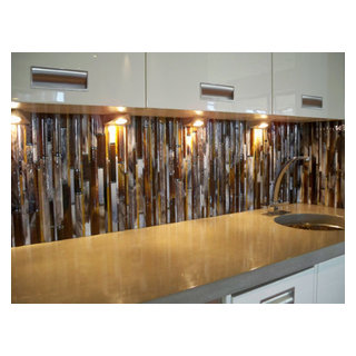 Bamboo Backsplash - Modern - Kitchen - Charlotte - by Designer Glass ...