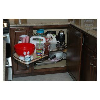 Base corner cabinet with swing out shelves - Transitional - Kitchen ...