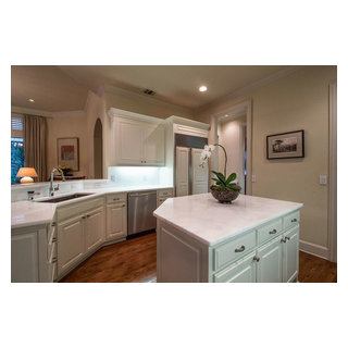 Bianco Rhino marble kitchen - Transitional - Kitchen - Dallas - by ...