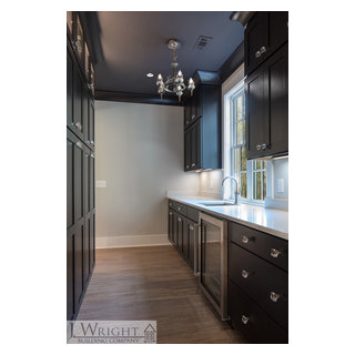 Black Butler Pantry with black ceiling - Transitional - Kitchen ...