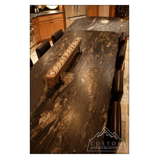 Black Granite Table - Tuscan Kitchen - Mediterranean - Kitchen ...
