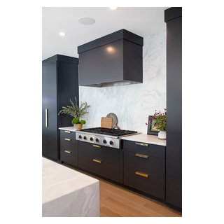 Black Kitchen Cabinets in Contemporary Home - Contemporary - Kitchen ...