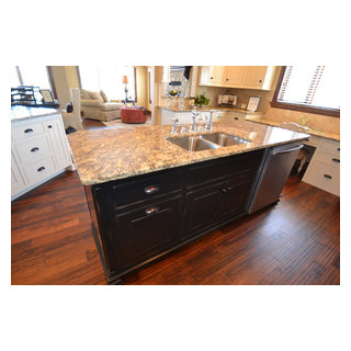 Black paint rub thru kitchen island - Traditional - Kitchen - Other ...