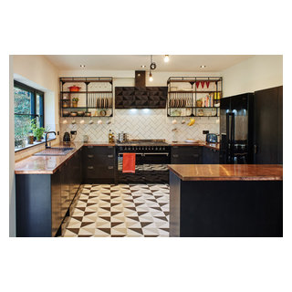 Black Valchromat and Copper Kitchen - Modern - Kitchen - Sussex - by ...