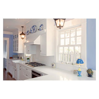 Blue and White Kitchen in 1916 Colonial - Traditional - Kitchen ...