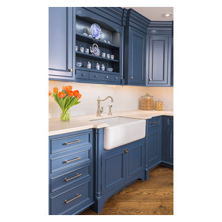 Blue English Country Kitchen in Connecticut - Traditional - Kitchen ...